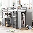 Amazon.com: Merax Twin Size Loft Bed with Drawers, Desk, and Wardrobe, No Box Spring Needed ...