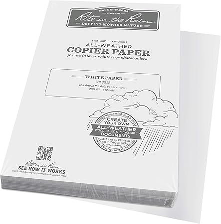 Rite in the Rain Weatherproof Copier Paper, A3 29.7cm x 42cm, 20# White ...