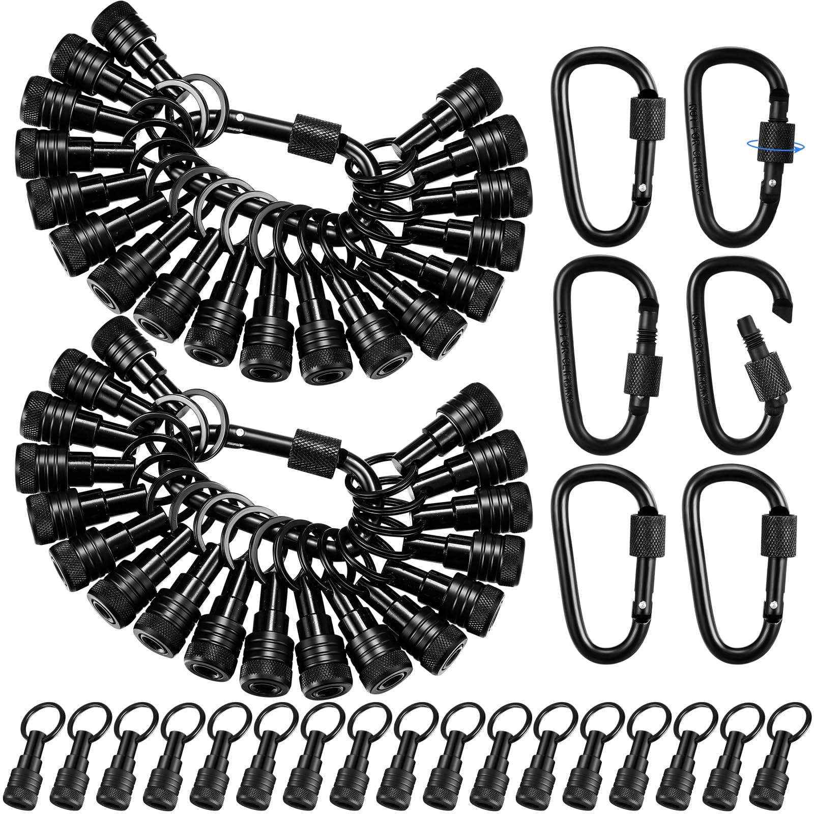 Threlaco 36 Pcs Upgraded Drill Bit Holder Keychain 1/4 Inch Bit Holder ...