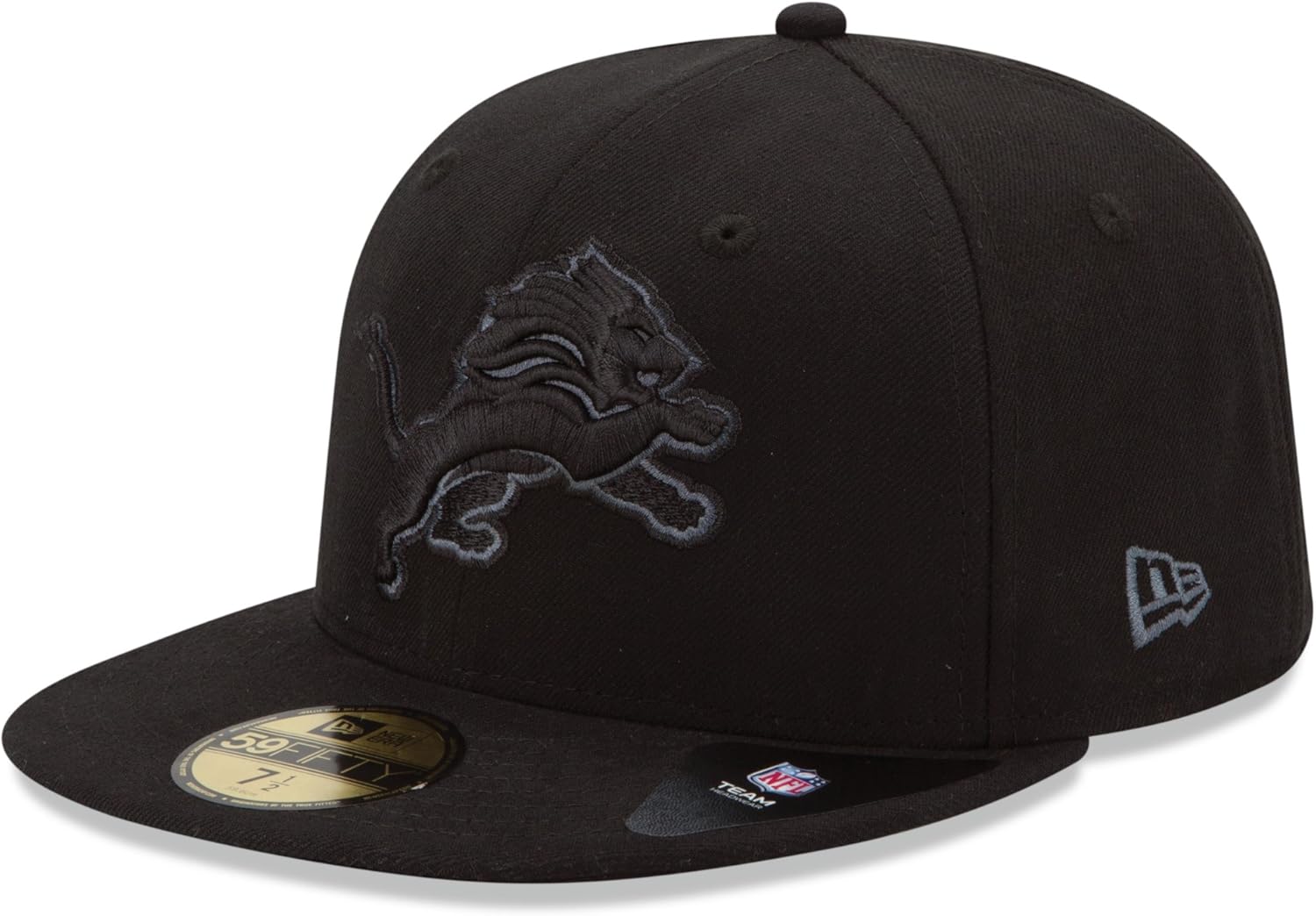 Amazon.com : NFL Detroit Lions Black & Gray Basic 5950 Fitted Cap ...