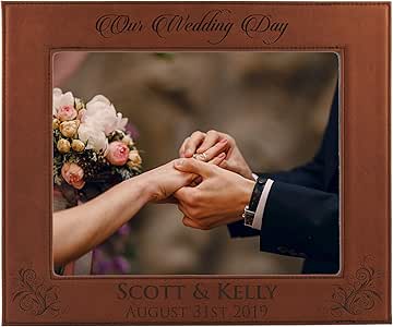 Amazon.com - Personalized Wedding Gift Picture Frame - Custom Engraved ...