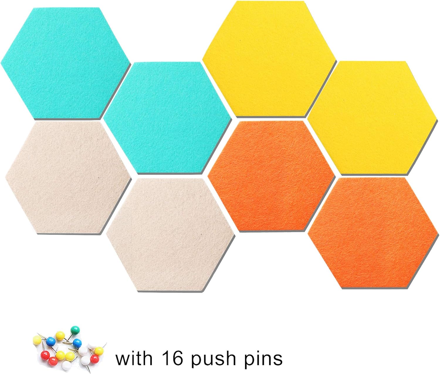 HyFanStr Coloured Hexagon Felt Board Bulletin Board, Memo Display Board ...