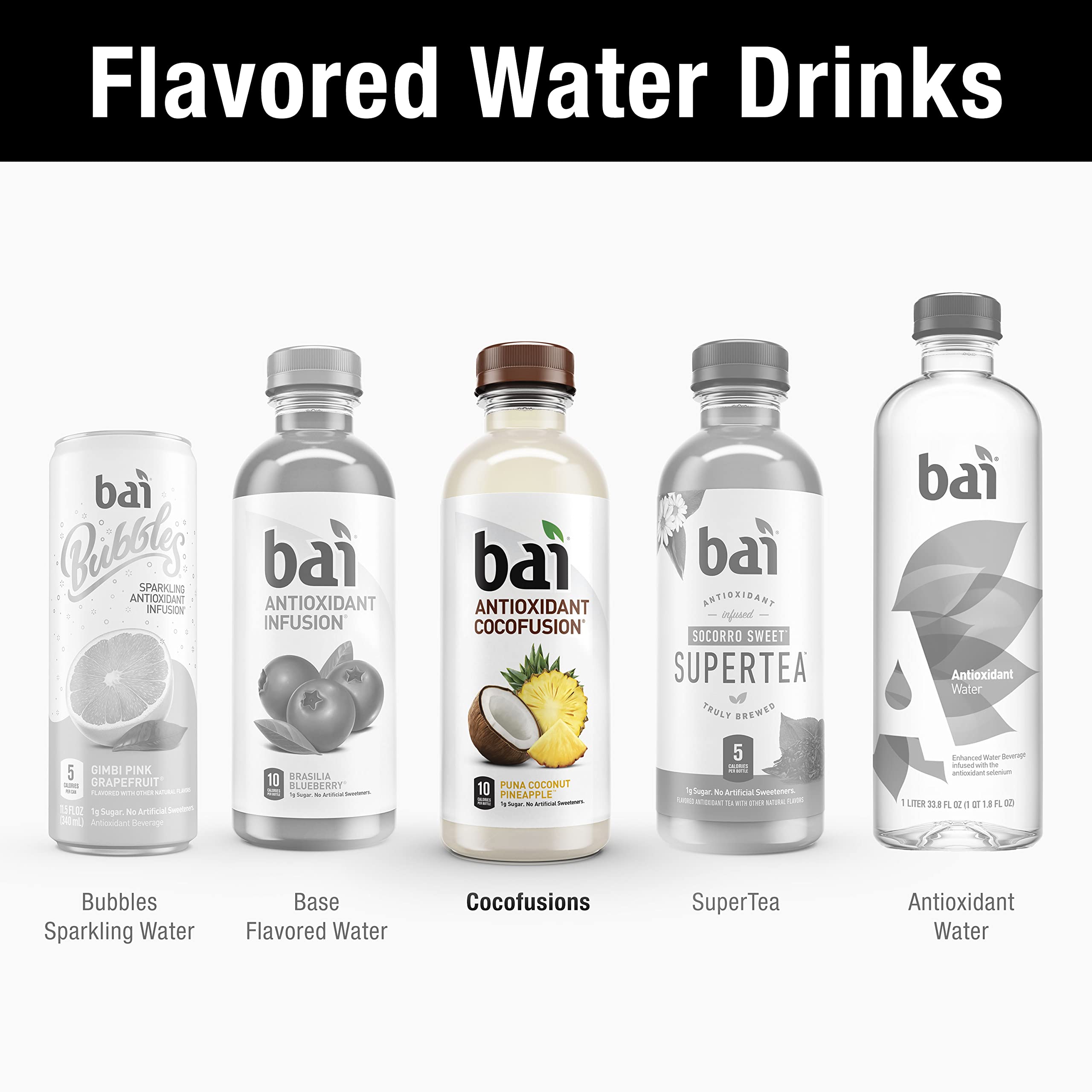 Bai Coconut Flavored Water, Puna Coconut Pineapple, Antioxidant Infused ...