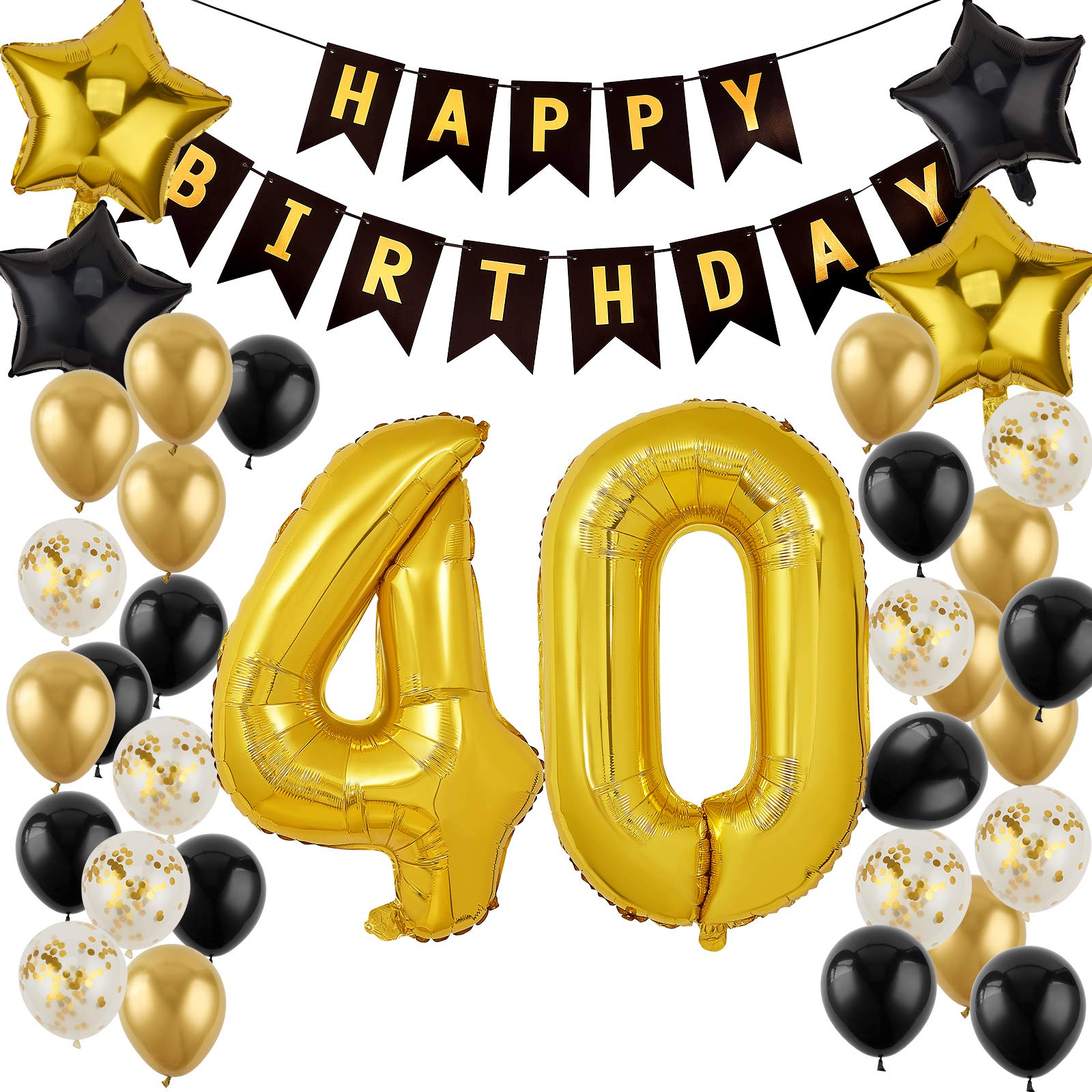 Buy 40th Birthday Decorations-40 year Birthday Banner Balloon for Men ...