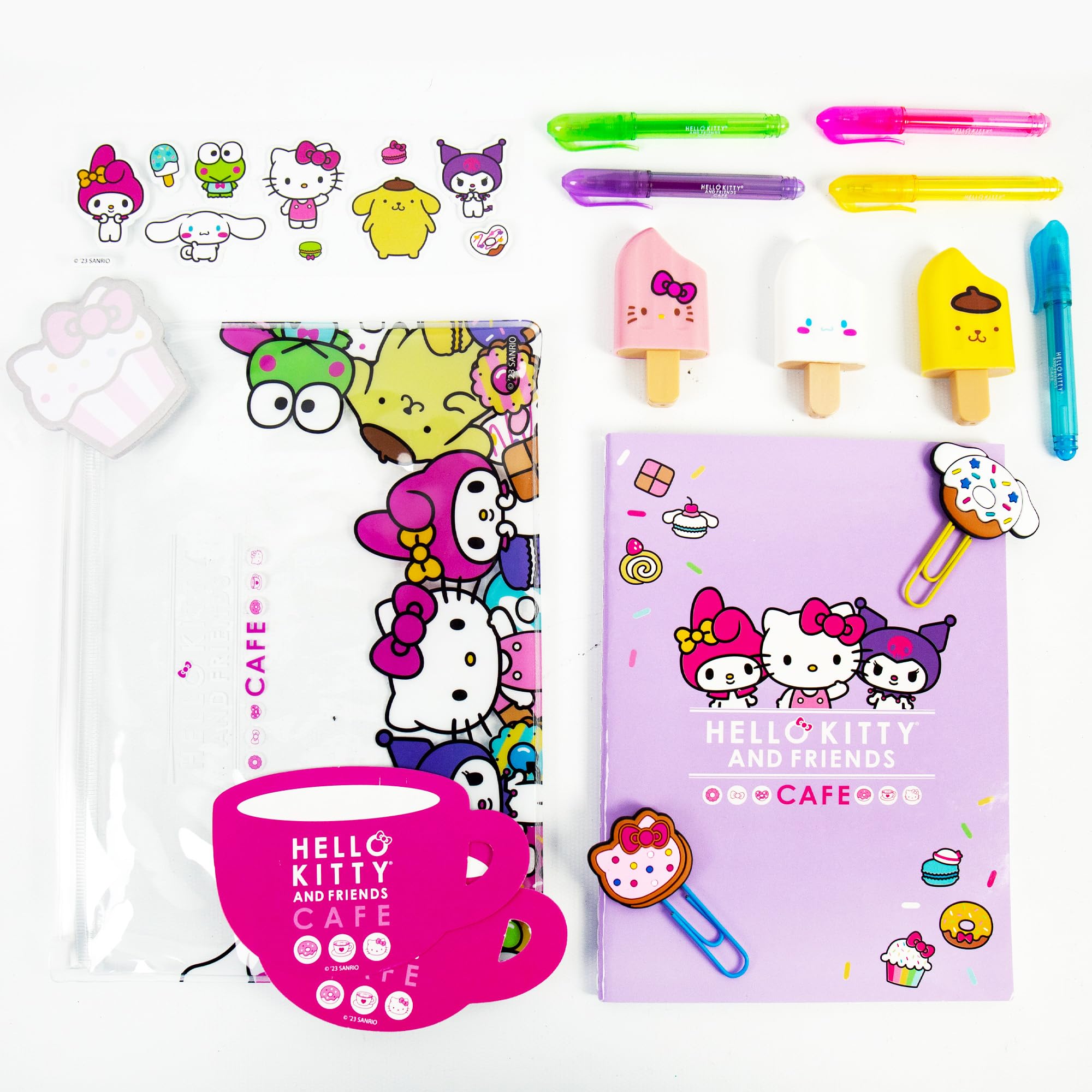 Mua & Friends Café Stationery Set, 22-Piece Sanrio Stationery, Cute ...