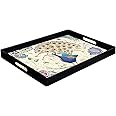 Amazon.com | Accents by Jay Notions Peacock Rectangle Tray with Handles ...