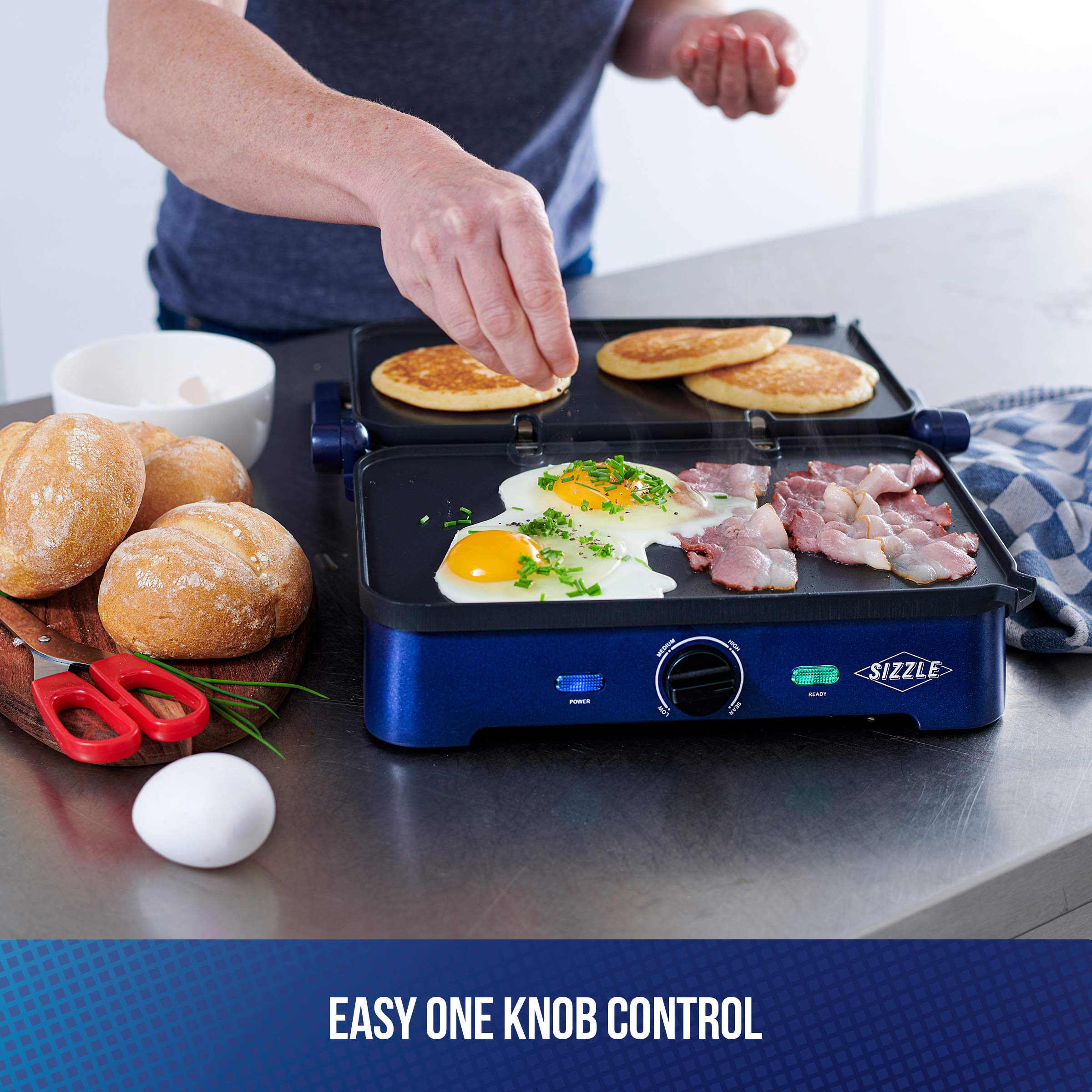 Blue Diamond Cookware Sizzle Griddle Ceramic Nonstick Electric Griddle