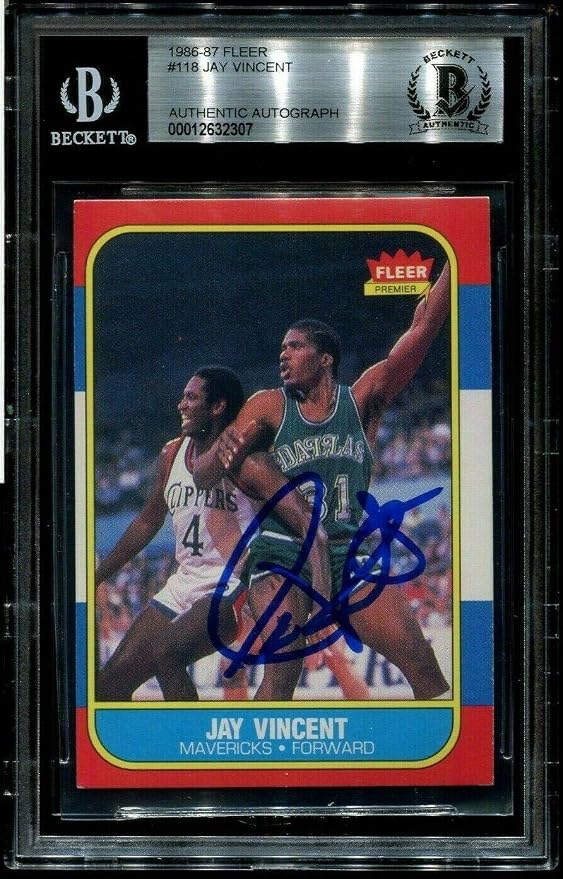 Amazon.com: JAY VINCENT signed autographed 1986-87 FLEER ROOKIE CARD RC ...