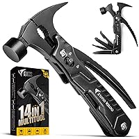 WORKPRO Multitool-12 in 1 Camping Tools with Mini Hammer-EDC Gear Multi Tools Hammer with Safety ...