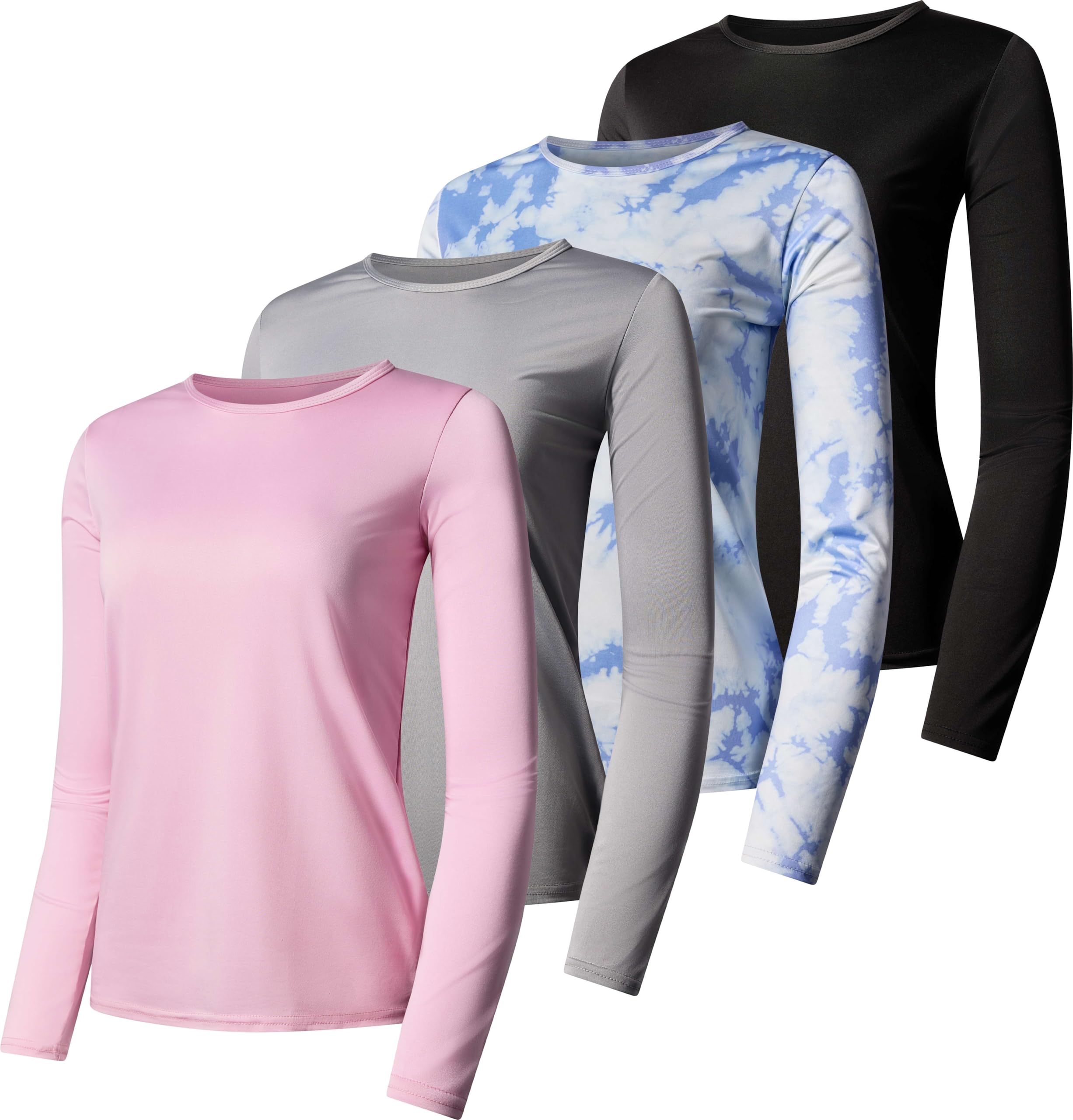 Real Essentials Womens Quick Dry Fit Tech Stretch Long Sleeve Athletic ...