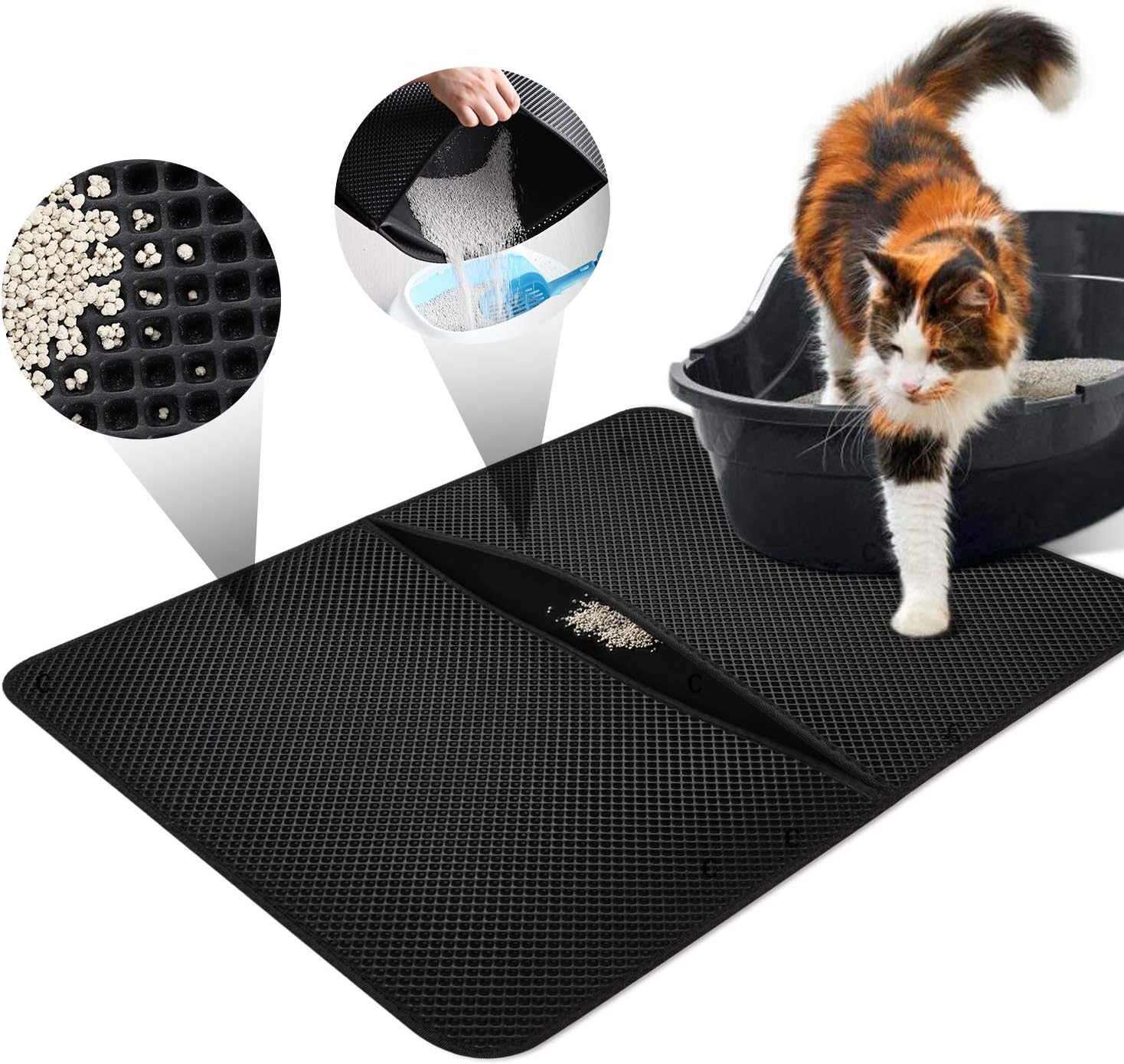 LOETAD Cat Litter Bin Mat Sand Cat Mat Carpet Waterproof Trapping Mat ...