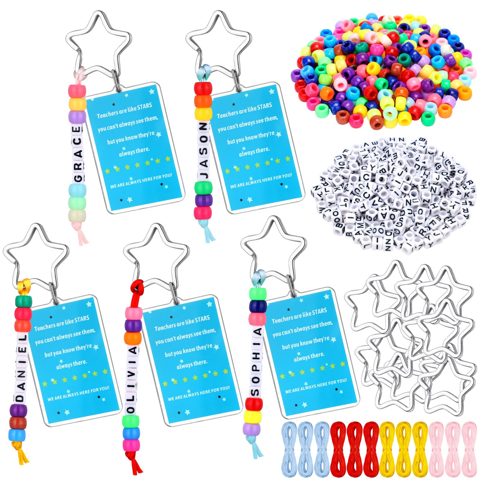 Landical 12 Set Keychain Making Kit DIY Back Gifts Crafts Personalized ...