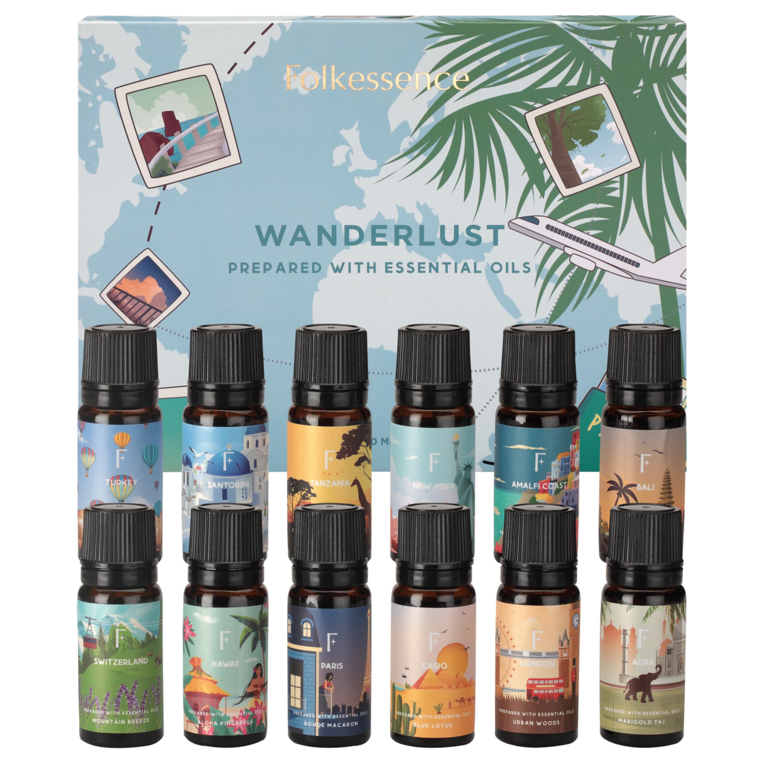 Folkulture Fragrance Oil Set for Diffuser, Set of 12 Essential Oils for Diffusers for Home ...