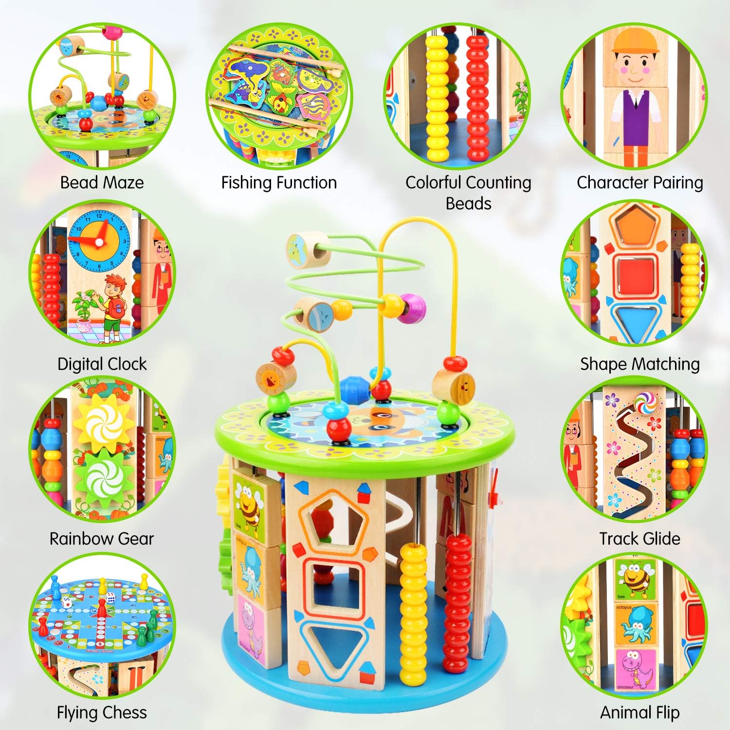 Wesimplelife Activity Cube Bead Maze 10 in 1 Multi-purpose Educational ...