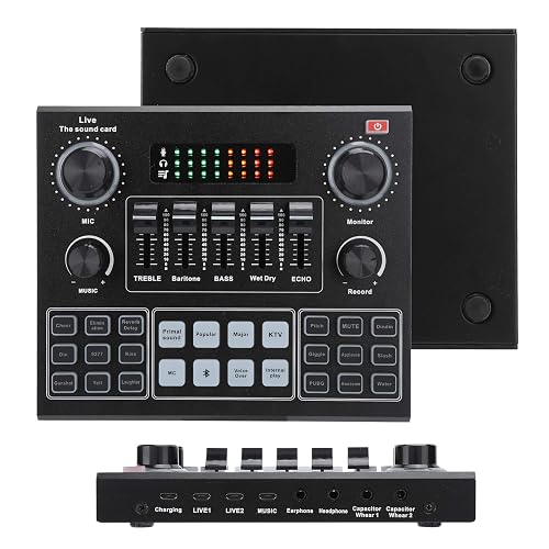 V9 Bluetooth Sound Card Stereo Audio Mixer with Effects and Voice ...