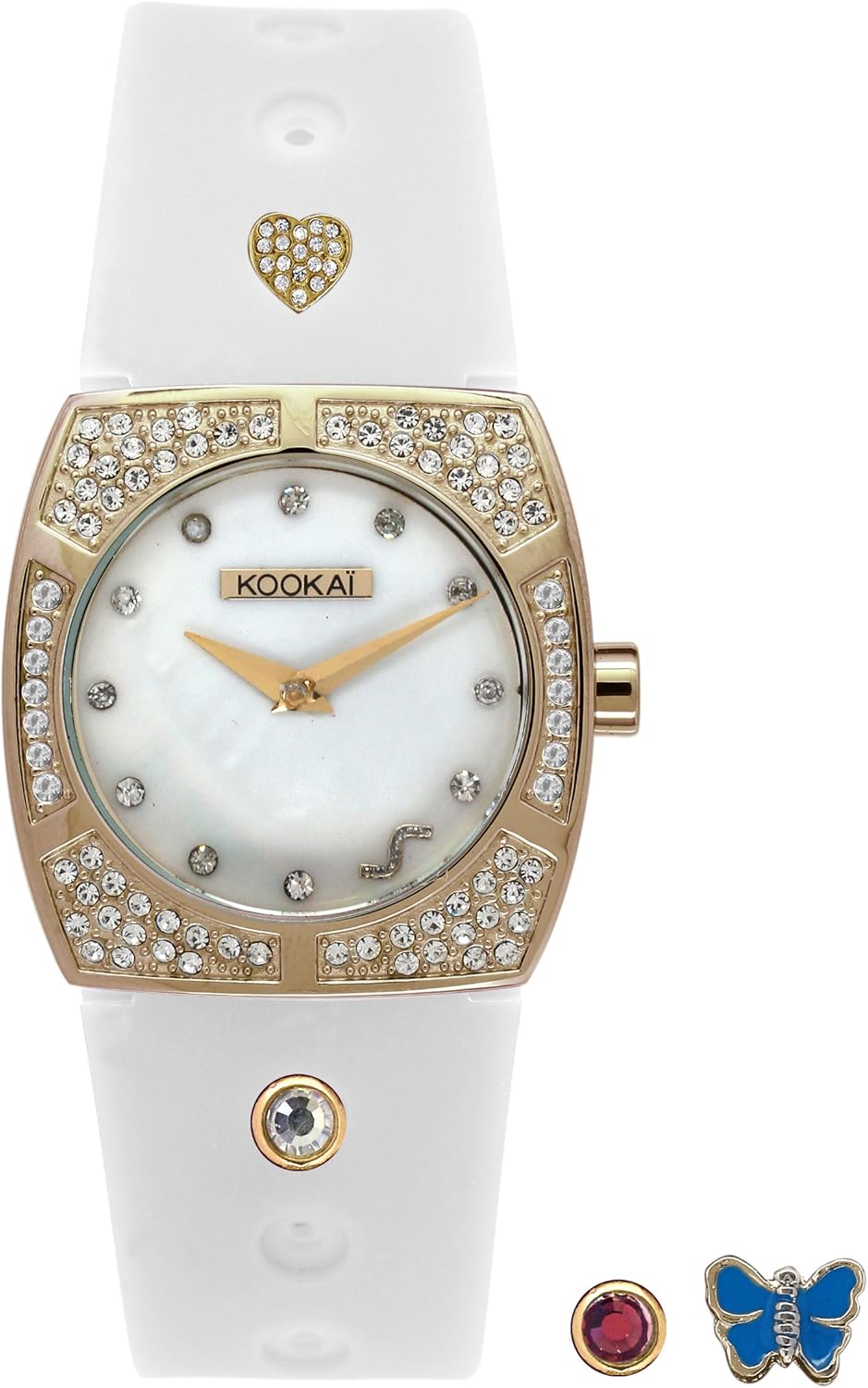 Kookaï-KO 043S 1BB/Women's Quartz Analogue Watch-White Silicon Strap ...