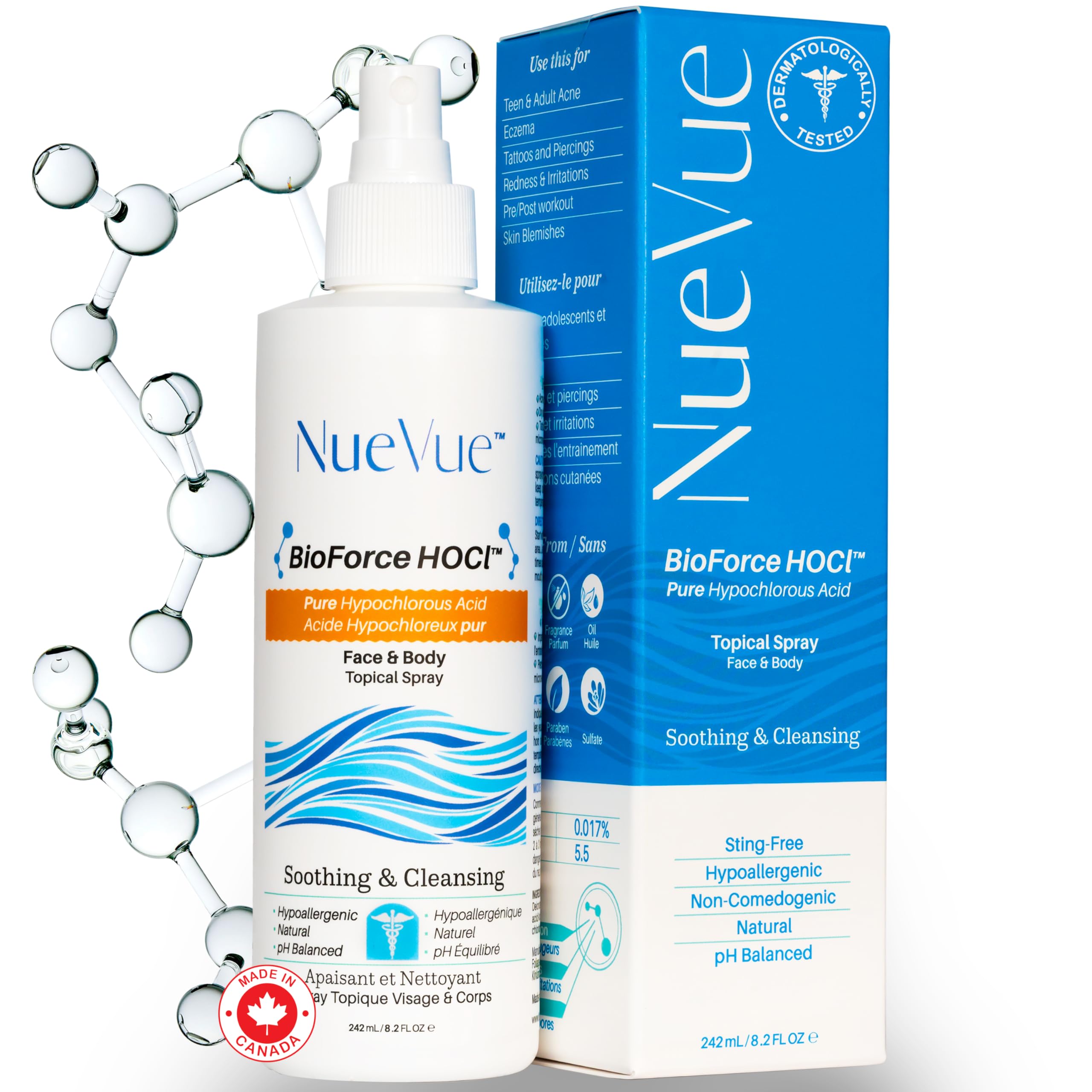 BioForce HOCl - Pure Hypochlorous Acid Spray for Face & Body - Acne ...