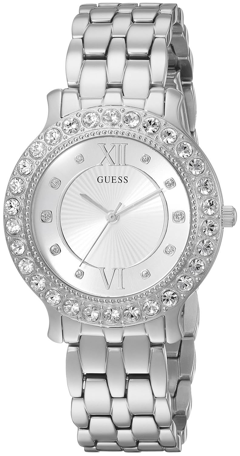 Guess Women's Stainless Steel Crystal Watch, Color: Silver-Tone (Model ...