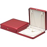 Amazon.com: COWFEX Long Pearl Chain PU Necklace Gift Box Display Case ...