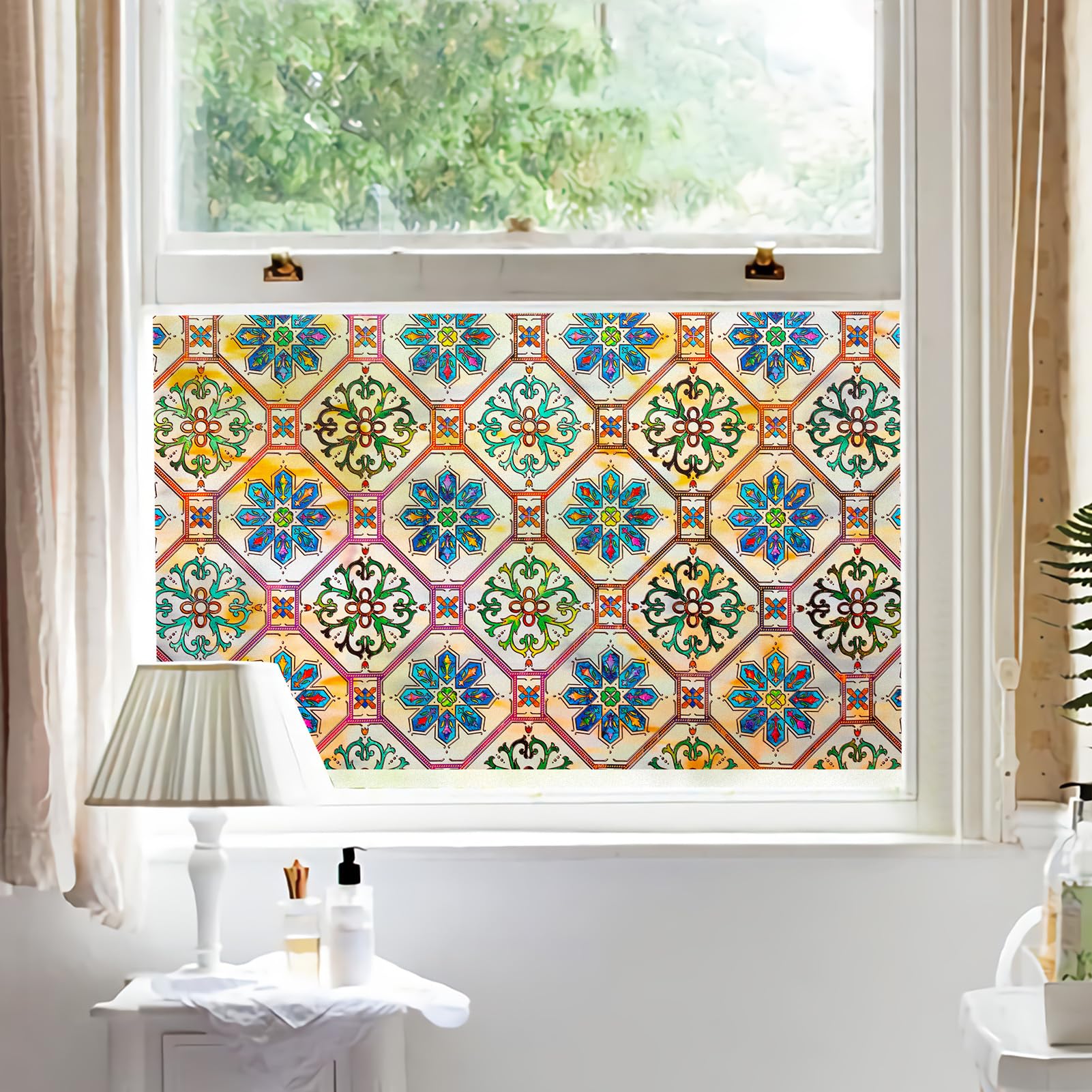 DKTIE Retro Stain Glass Window Film for Glass Bas-Relief Texture 2nd ...