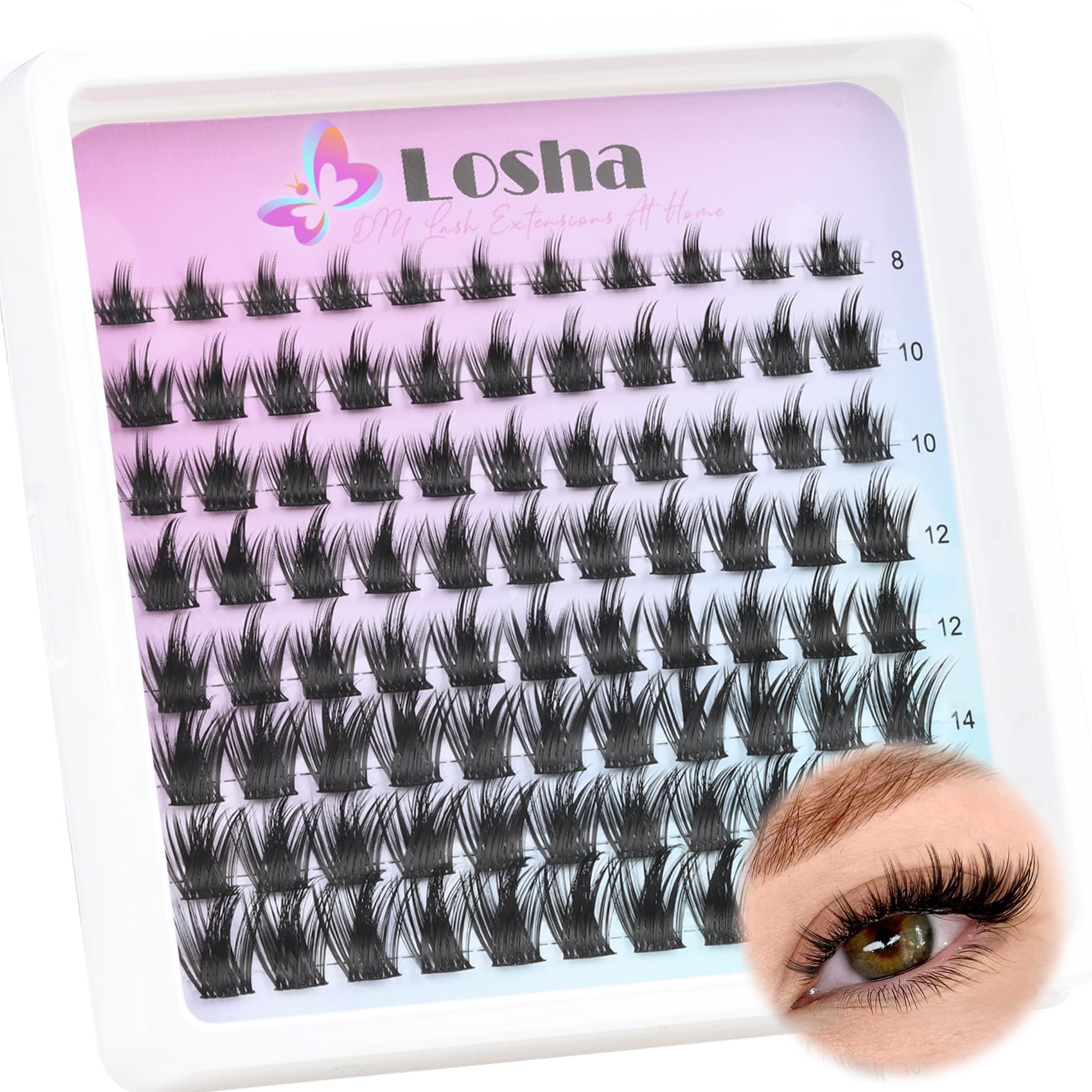 Losha Lash Clusters Manga Eyelash Clusters Wispy Anime Lashes Clusters ...