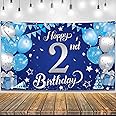 Amazon.com: KatchOn, Blue Happy 2nd Birthday Banner - Xtralarge, 72x44 ...