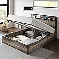 Amazon.com: AMERLIFE Full Size Lift Up Storage Bed Frame, Wooden Platform Bed Frame with Lifting ...