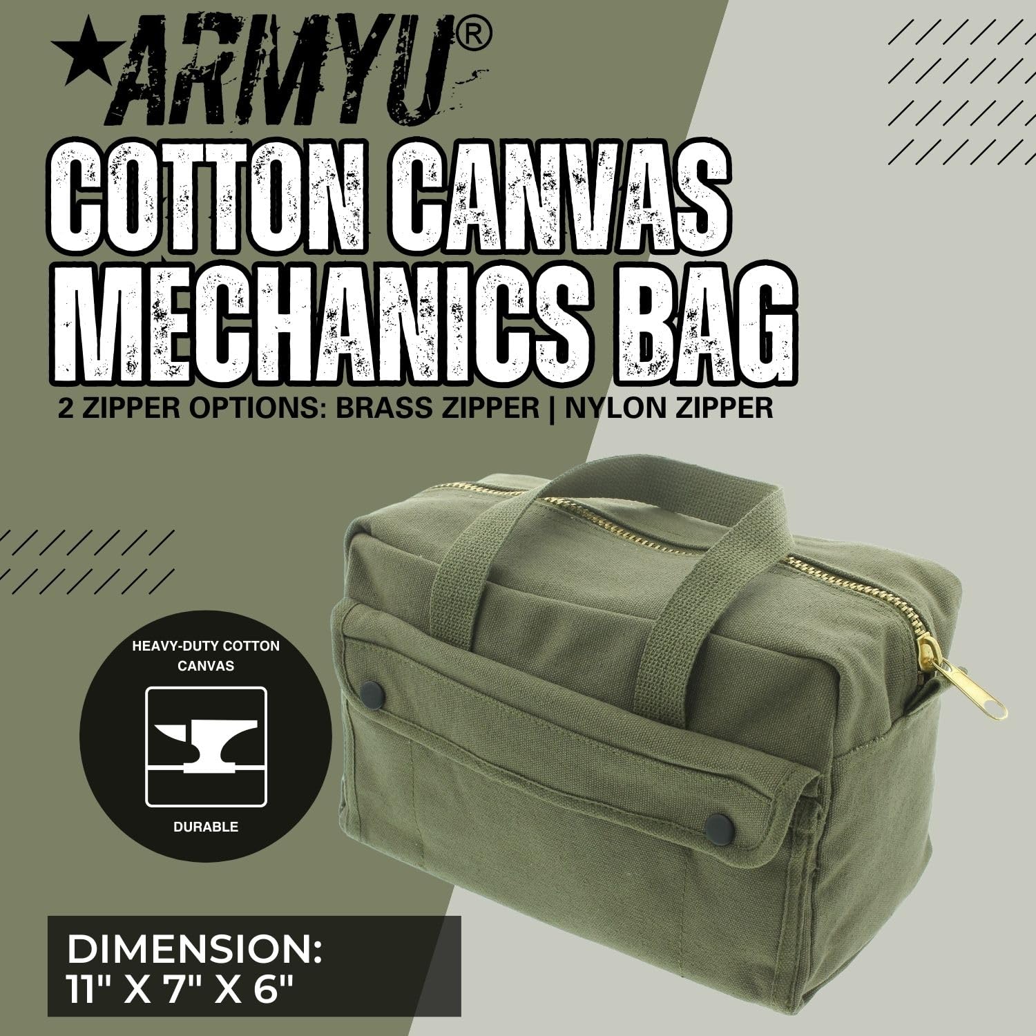 ARMYU Heavy Duty Small Tool Bag Tactical Cotton Canvas Mechanics Bag ...