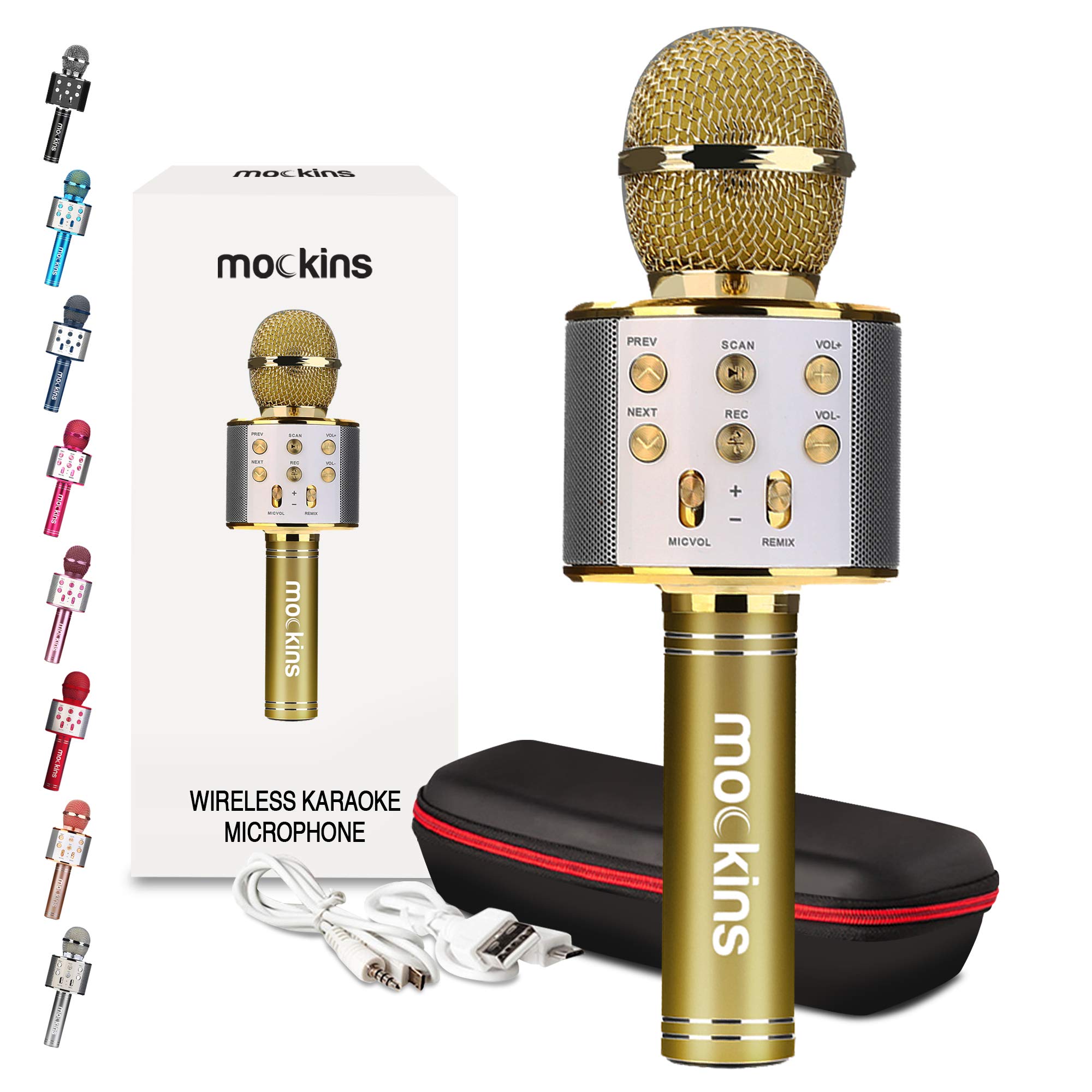 Mua Mockins Gold Bluetooth Karaoke Microphone for Kids with Built in ...