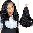 Amazon.com : French Curl Crochet Braids 12 Inch Goddess Box Braids Crochet Hair 8 Packs Pre ...