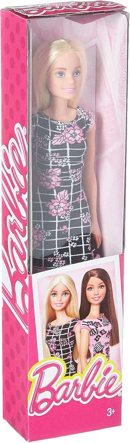 Amazon.com: Barbie Pink-Tastic Doll, Floral Art On Black Dress: Toys ...