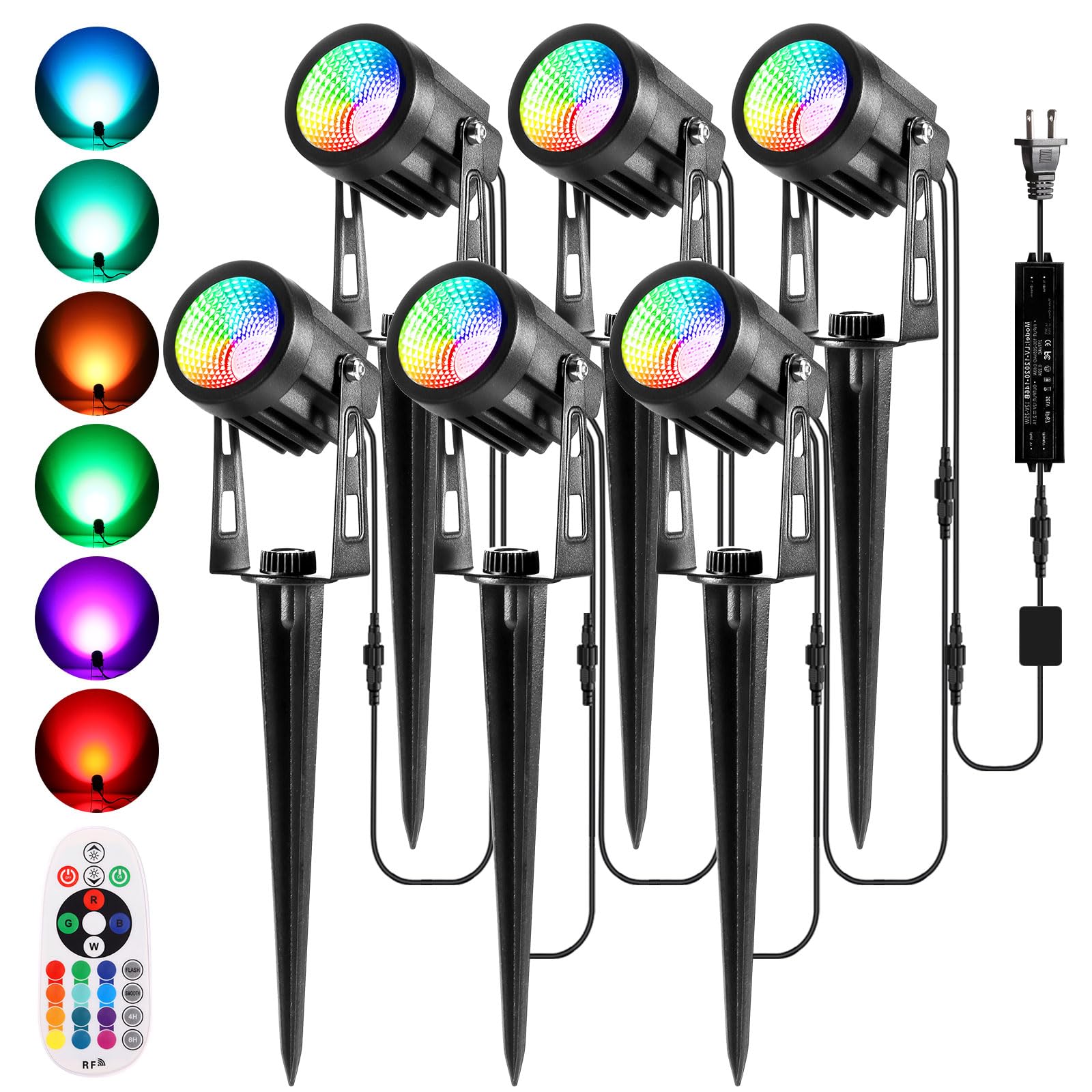 ECOWHO 25W RGB Color Changing Landscape Lights,1800LM Low Voltage LED ...