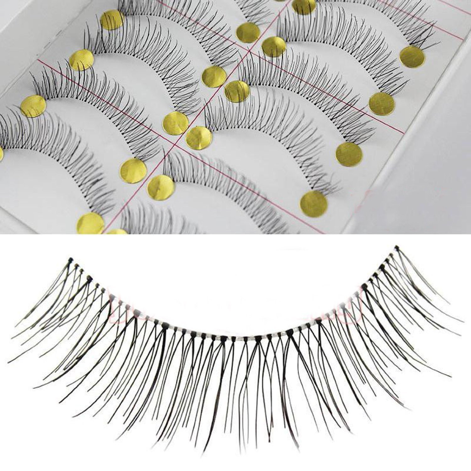 Amazon.com : 50 Pairs Natural Look Taiwan Handmade Fake False Eyelashes ...