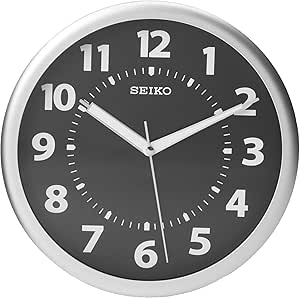 Amazon.com: Seiko Wall Clock Silver-Tone Metallic Case Luminous ...