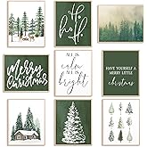 Amazon.com: Whaline 9Pcs Christmas Boho Wall Art Prints Xmas Tree ...