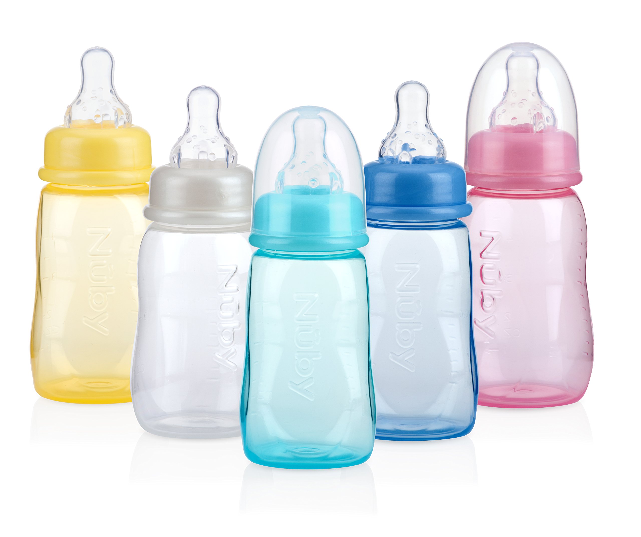 Amazon.com : Nuby Standard Neck Tinted Bottle, 8 Ounce, Colors May Vary : Baby Bottles : Baby