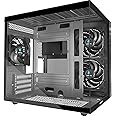 Amazon.com: MOROVOL MATX PC Case,270° Panoramic Tempered Glass Panel ...