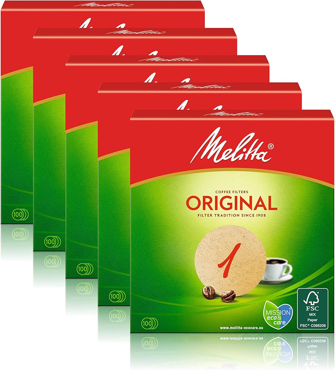 Melitta Round Filter Paper 1, Natural Brown, Pack of 5 – BigaMart