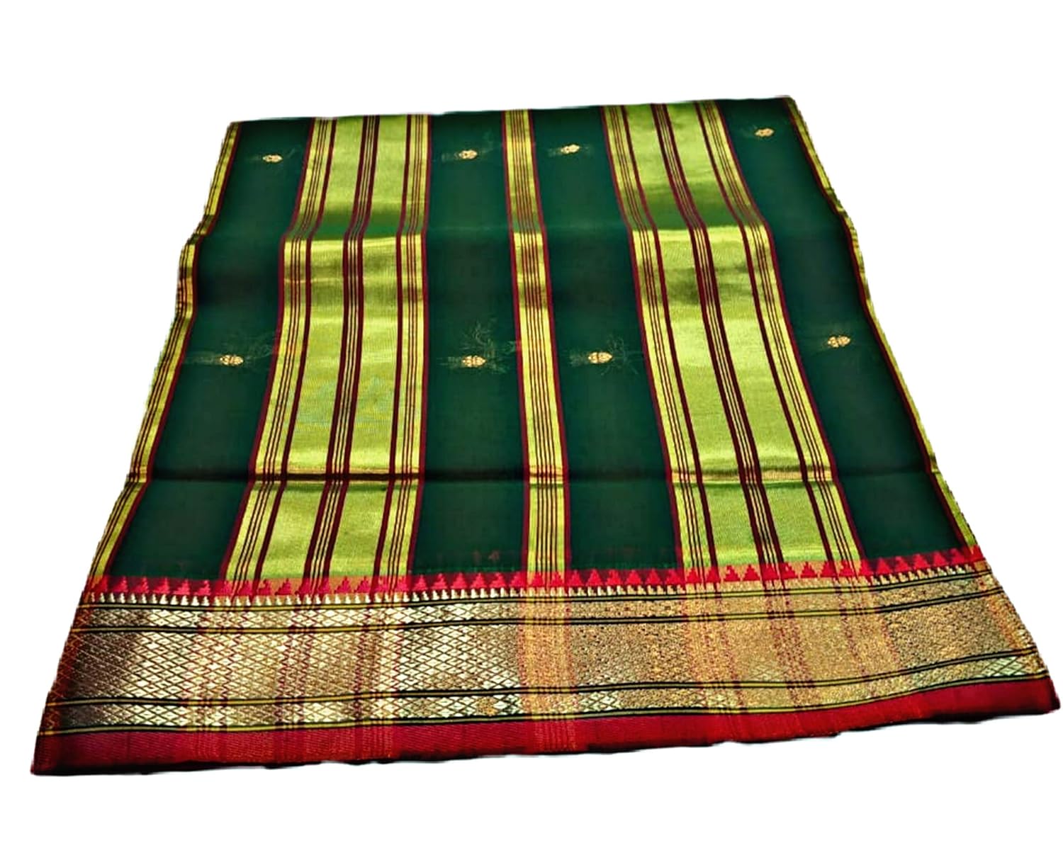 Buy Ambica Women's Cotton SILICON PETHNI (AT-N) 9YARDS LUGRA Saree ...