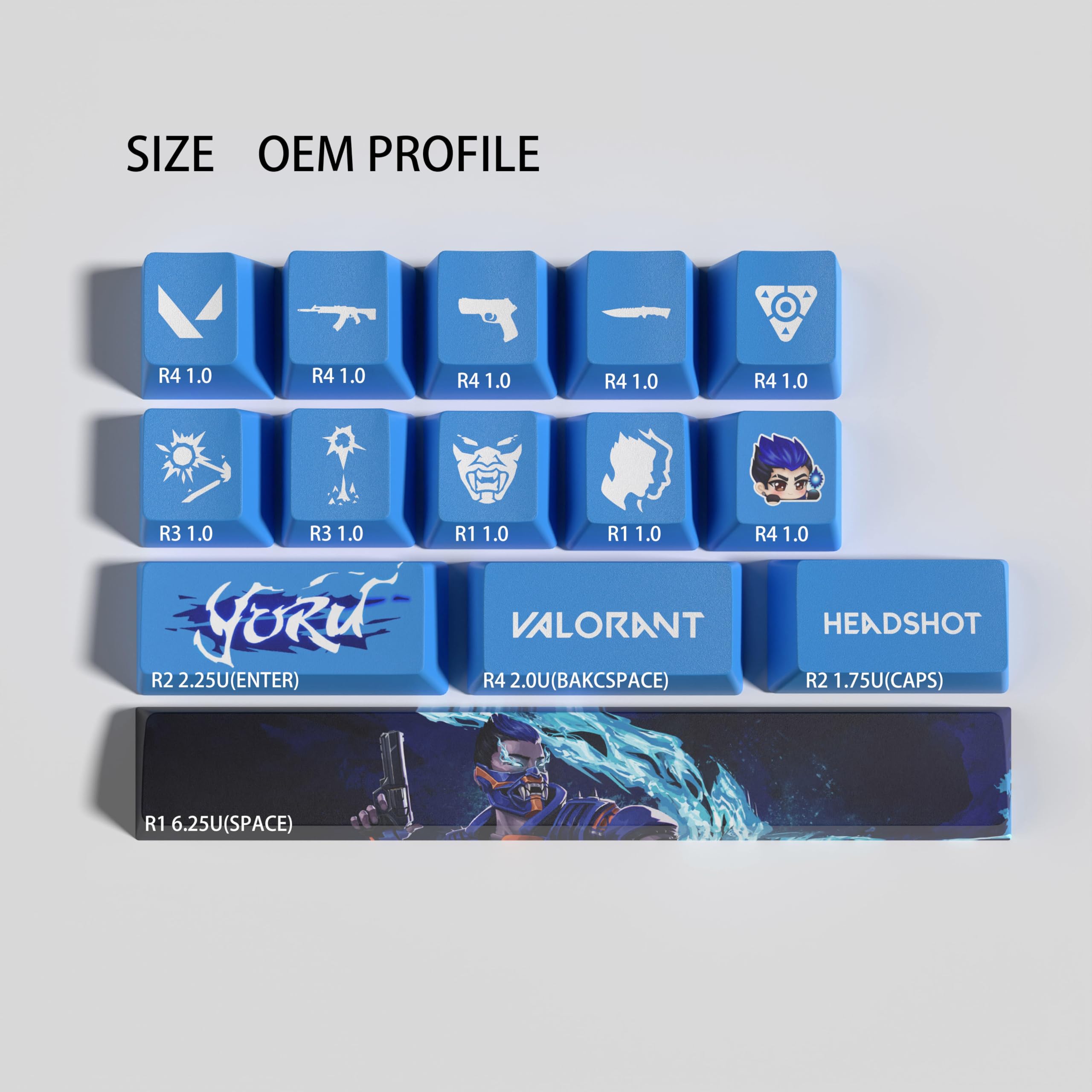 Mua Valorant Custom Keycaps OEM Profile 14keys PBT Dye Sub Keycap Set ...