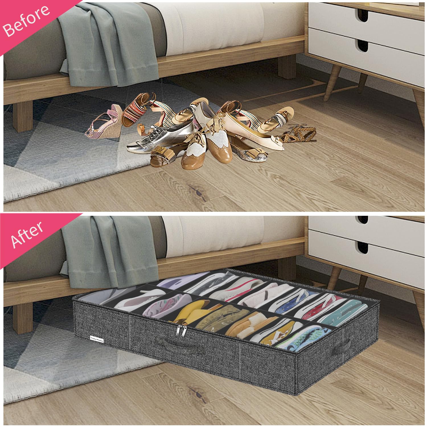 Mua Large Sturdy Thicken Shoe Storage Box, Clear Shoe Organizer for ...