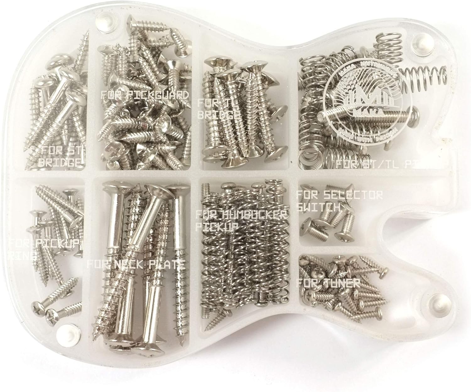 MAKA Guitar Screw Kit Assortment with Custom Acrylic Storage Box for ...