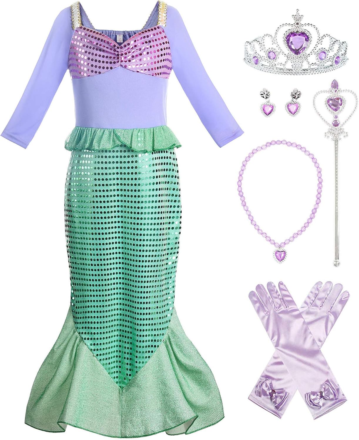Amazon.com: ReliBeauty Little Girls Dress Sequins Mermaid Costume: Clothing