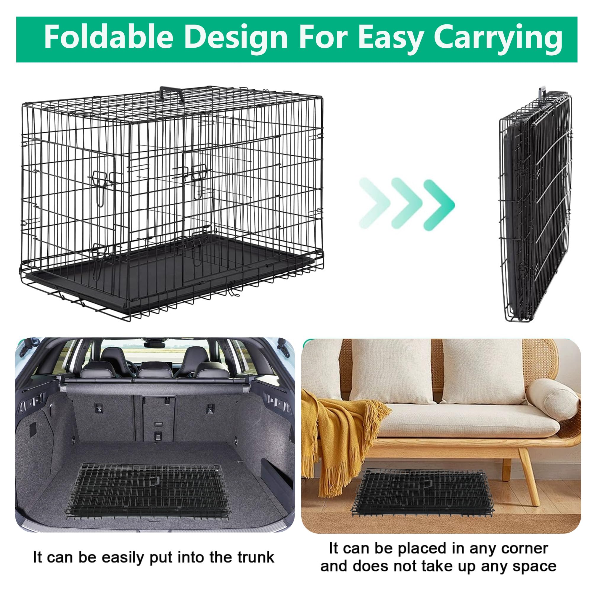 Mua FDW Dog Crate Dog Cage Pet Crate for Large Dogs 42 Inch Folding ...