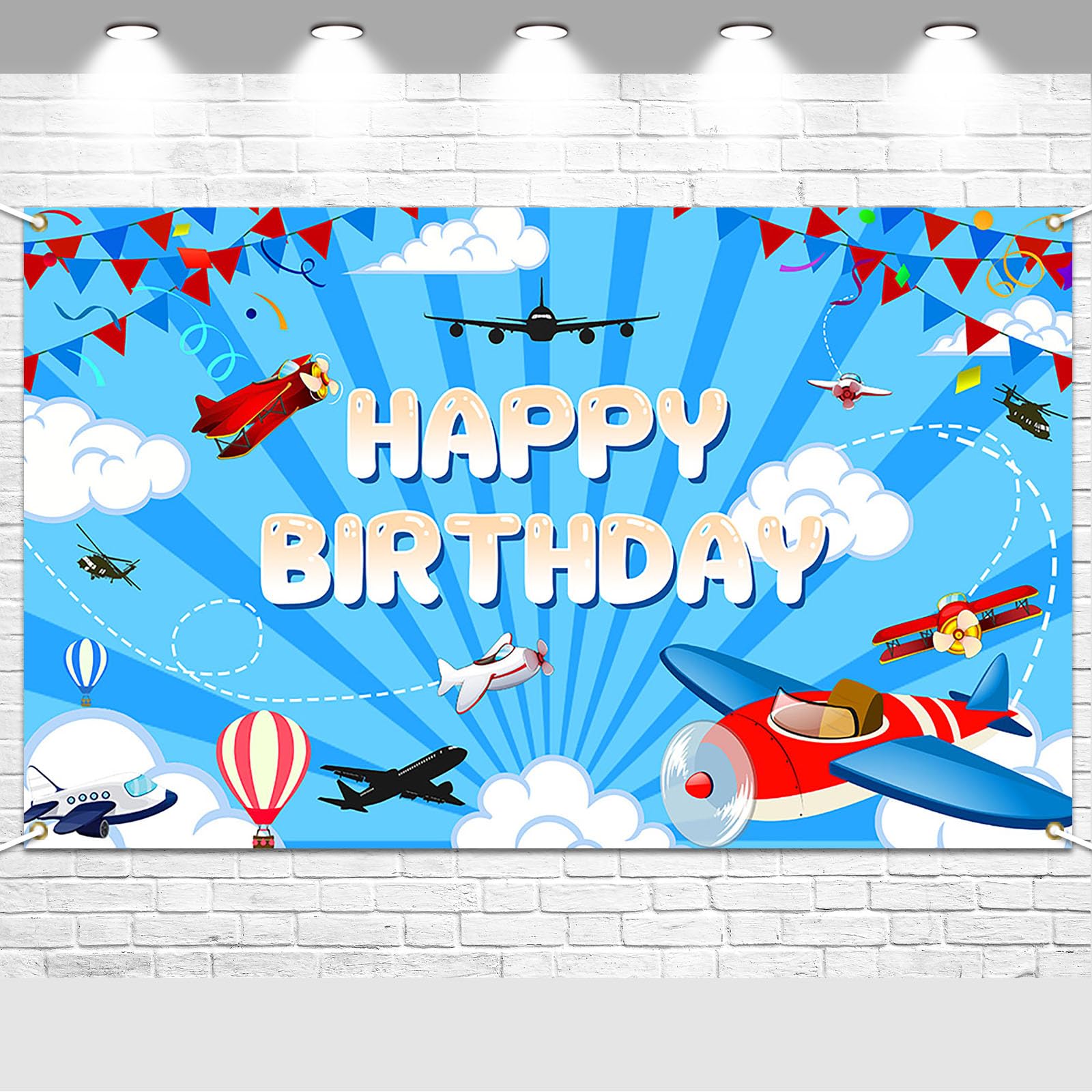 Avezano Airplane Birthday Backdrop Airplane Birthday Decoration Banner ...