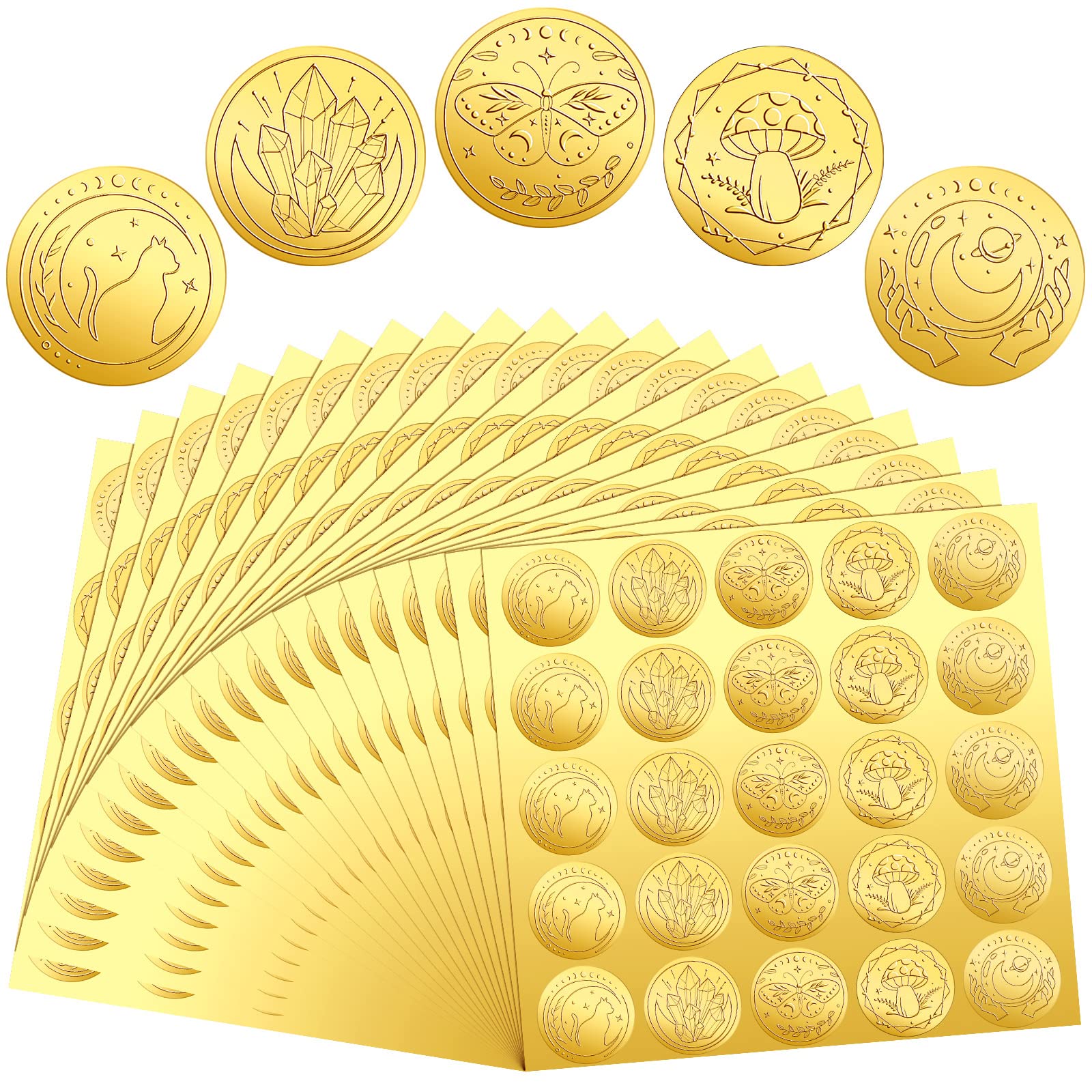Mua Chinco 500 Pieces Gold Embossed Envelope Seals Stickers Adhesive ...