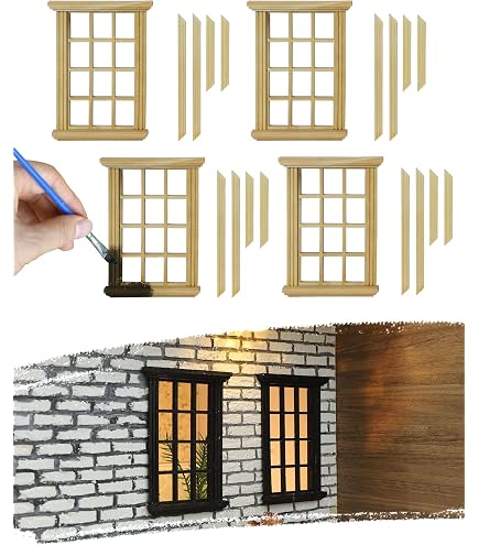 Miniature House Accessories Dollhouse Windows 2 Pack - 1:12 Scale 6 ...