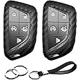 Amazon.com: INFIPAR 2pcs Compatible with Cadillac Key Fob Cover Case Key Chain fit for Cadillac ...