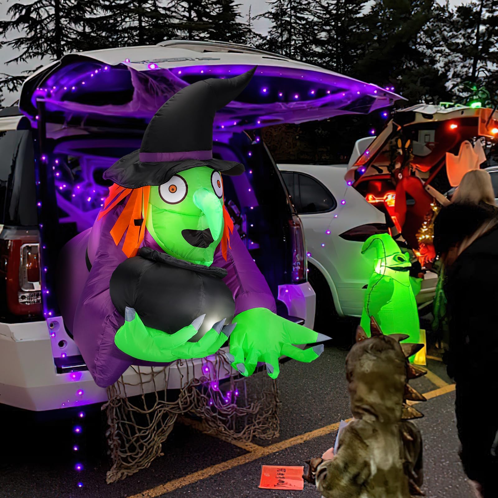 Kitticcino Halloween Trunk or Treat Witch Inflatable 3 FT Car ...