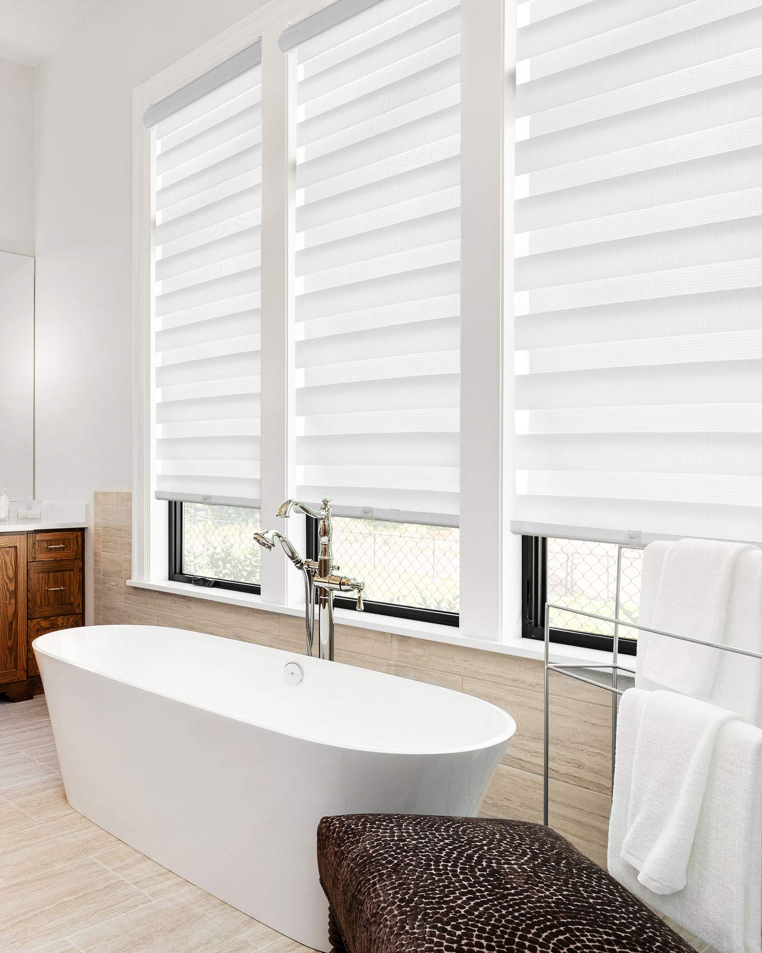 CHICOLOGY Everyday Cordless Zebra Shades, Light Filtering Dual Layer ...